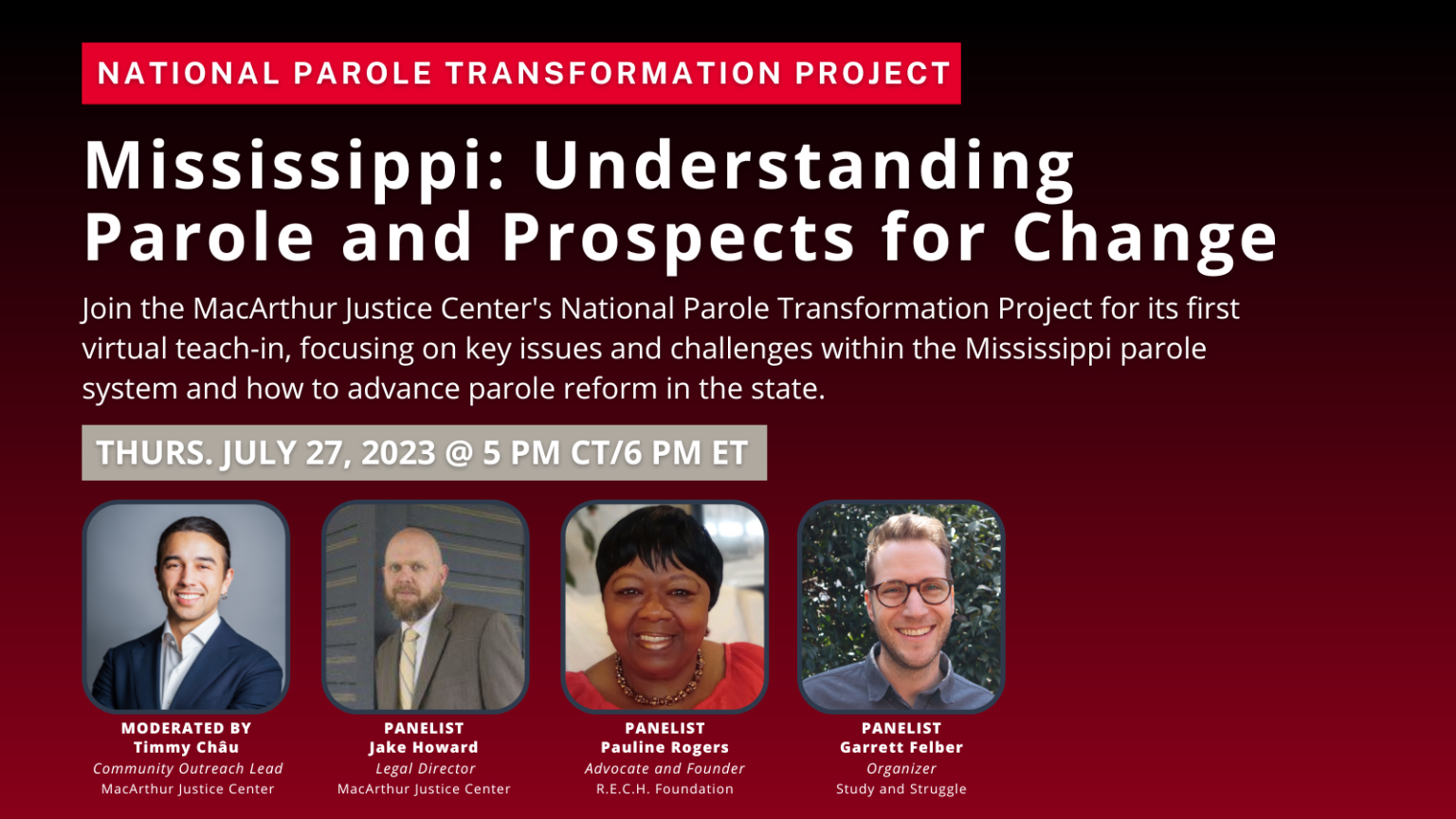 National Parole Transformation Project - MacArthur Justice