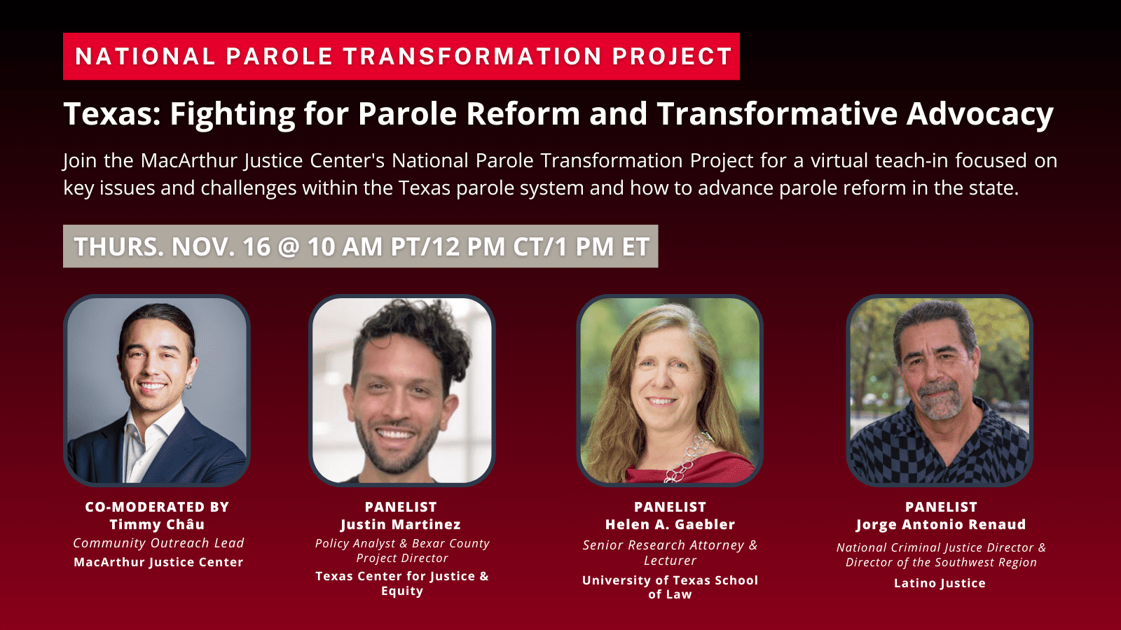 National Parole Transformation Project - MacArthur Justice